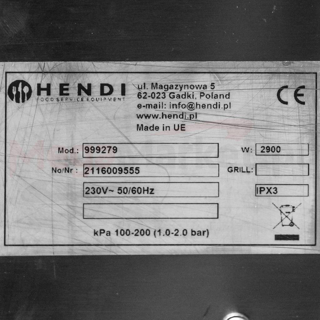 Piec konwekcyjny HENDI 999279 + podstawa